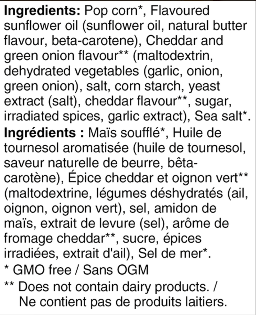 Cheddar & Green Onion (156g) – French Cancan Popcorn